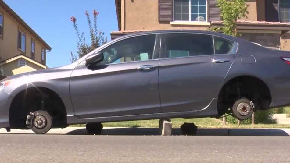Stockton neighbors wake up to their vehicles' tires stolen