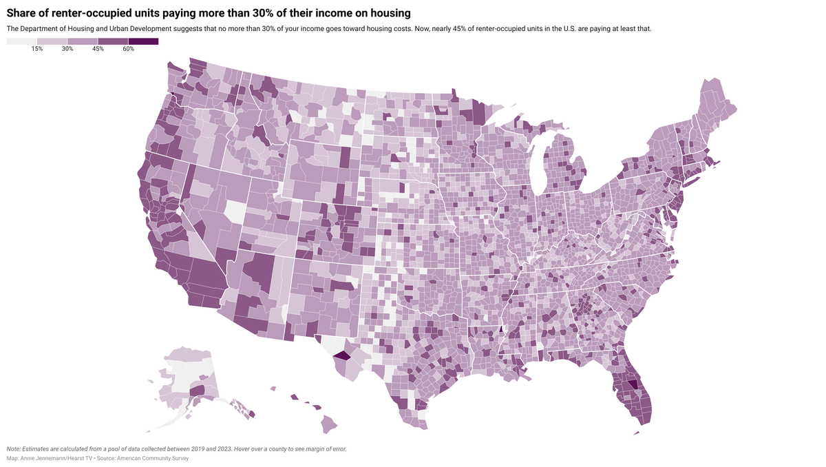Almost half of rental households cost-burdened, estimates show