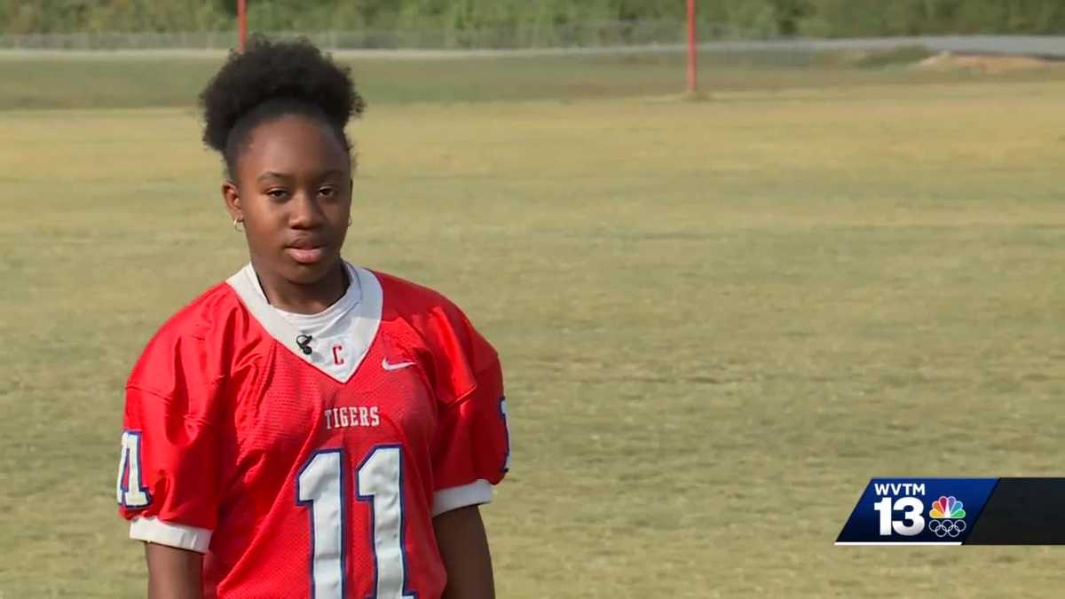 Meet the only girl on Clanton Middle School football team