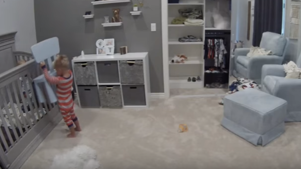 'You can do it!': Nursery cam catches toddler helping baby brother ...