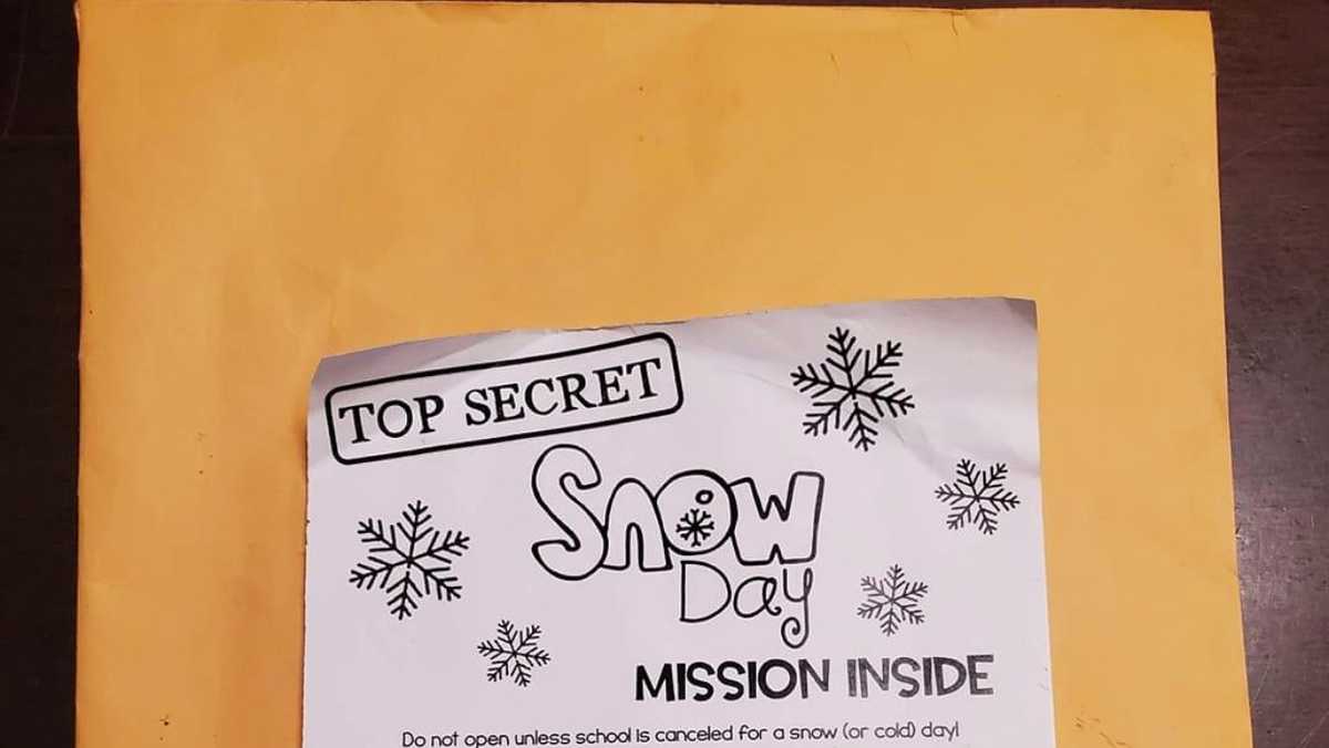 Elementary teachers give students "Top Secret Snow Day Mission"