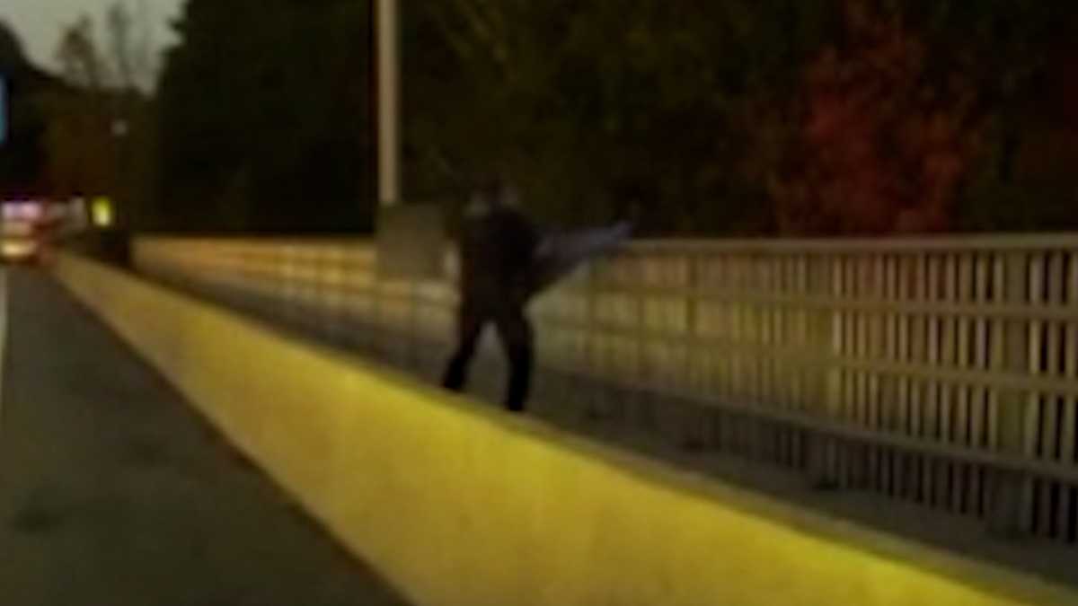 Video shows Maine officer save woman from jumping off bridge