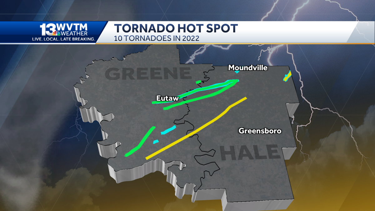 Ten total tornadoes in two West Alabama counties this year