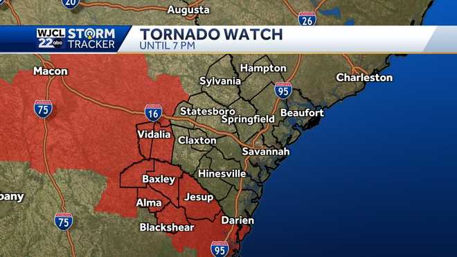 Georgia: Tornado warning issued as storms move across the state