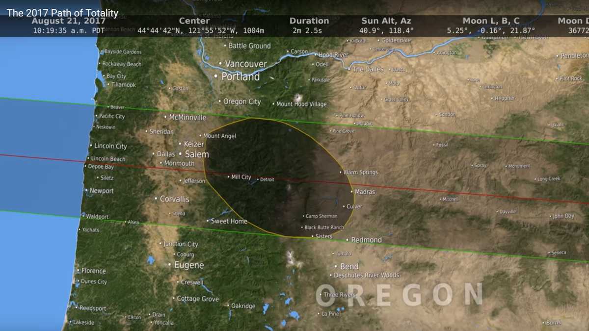 MAP: Solar Eclipse Path Of Totality