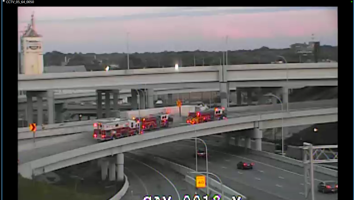 Semi Overturns in Spaghetti Junction crash, I-71 Southbound to I-65 Southbound ramp is closed