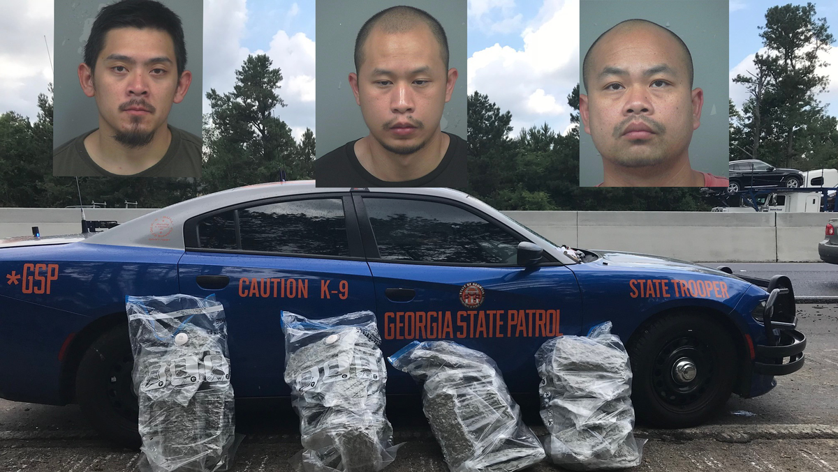 Georgia traffic stop leads to 70 lbs. of marijuana seized, 3 arrested