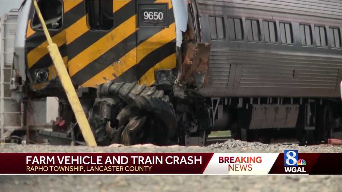 Train collides with farm tractor