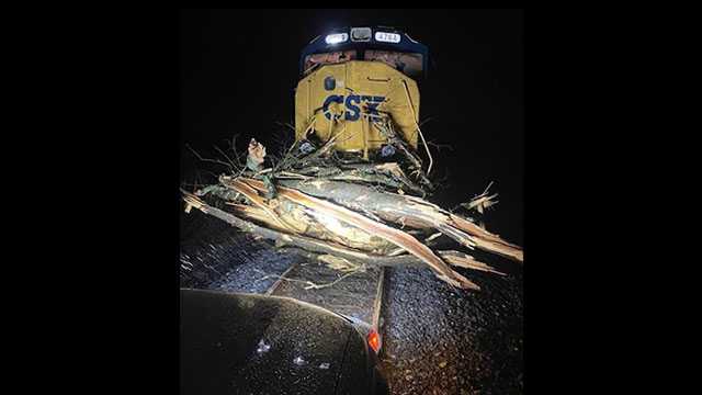 1 injured when train hits trees during storms in Rankin County