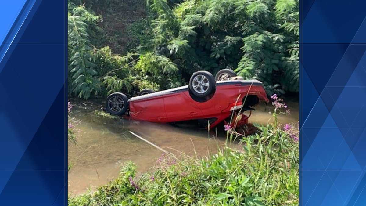 One Vehicle Ends Up Upside Down In A Ditch After Colliding With Another Vehicle 1568