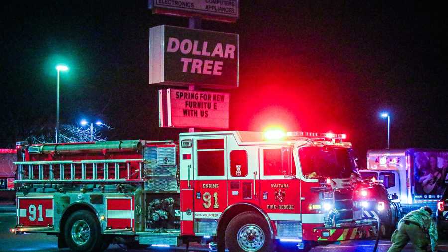 Trash bursts into flames outside Dollar Tree in Dauphin County, Pa.