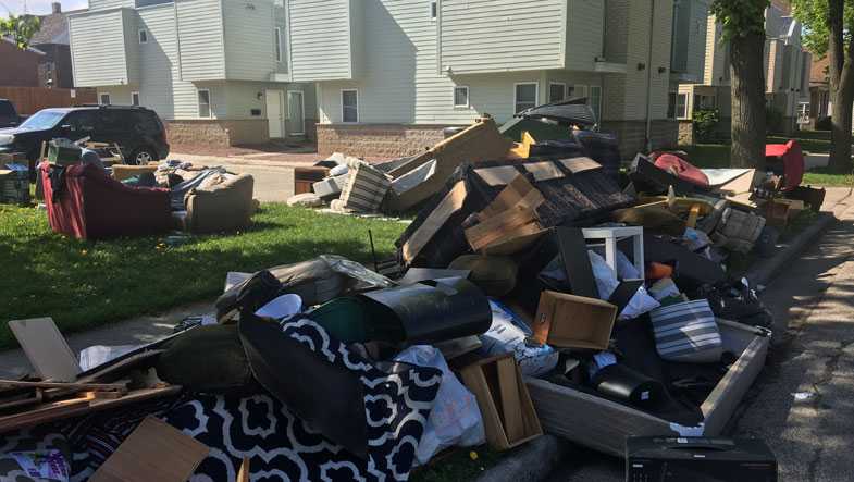 College students leave heaps of trash behind during move-out week