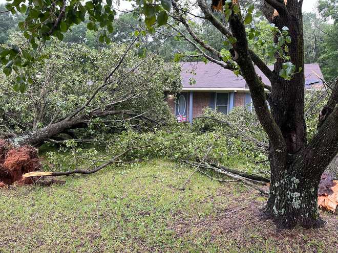 EF1 tornado damages Alabama businesses and neighborhood