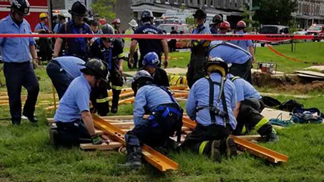 Construction worker falls deep into hole in east Baltimore