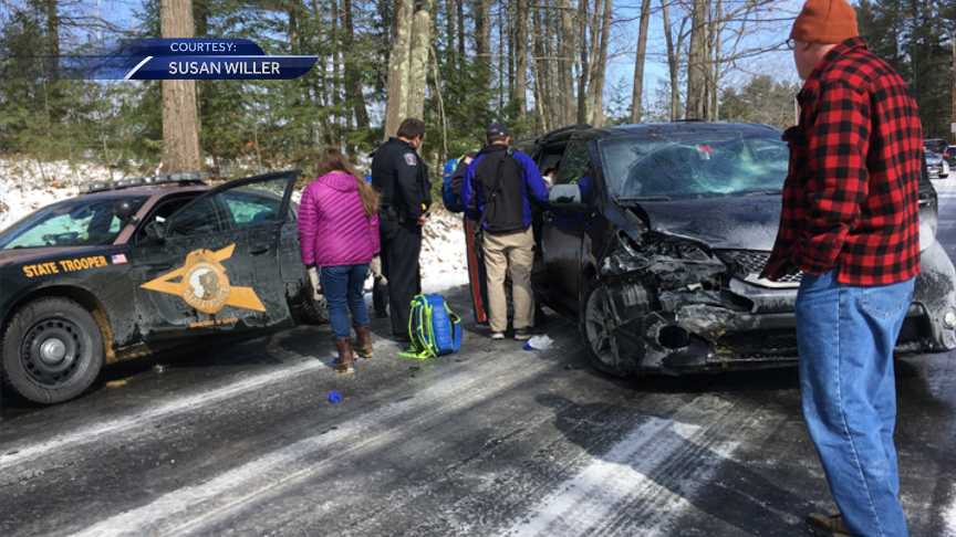State Trooper hit by car in Madbury credited with saving a life
