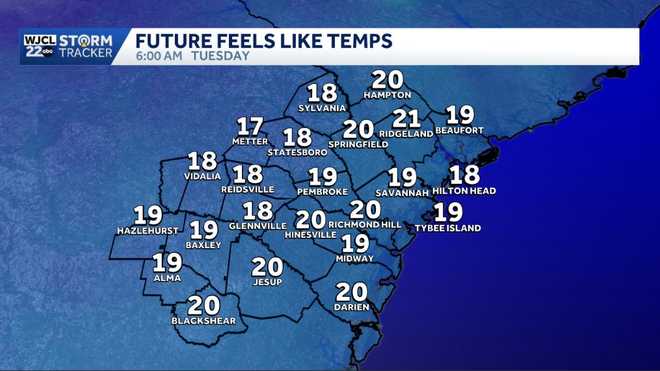 Savannah: Cold weather this week with lows in the 20s