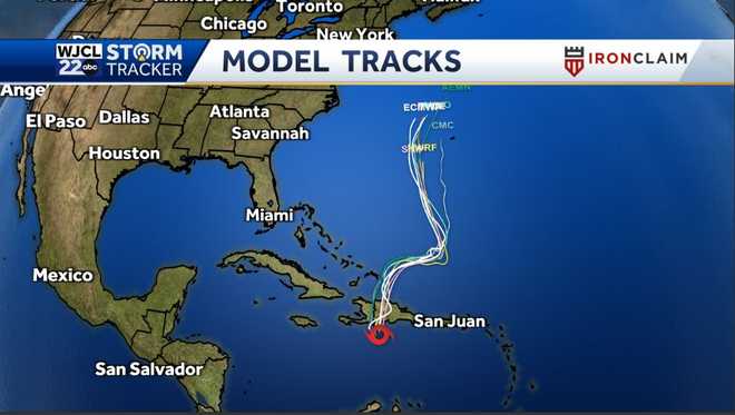 Spotty showers today and breezy. Tracking Tropical Storm Franklin