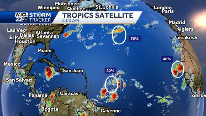 Hot and humid this afternoon. Tracking tropical development
