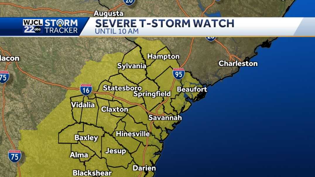 Severe thunderstorms possible for Coastal Georgia and Lowcountry