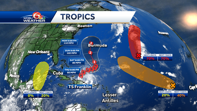 Low risk tropical development in Gulf of Mexico