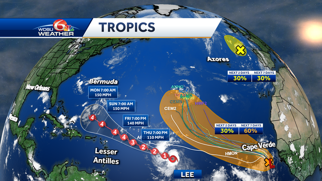 Tropical Storm Lee Atlantic possible major hurricane