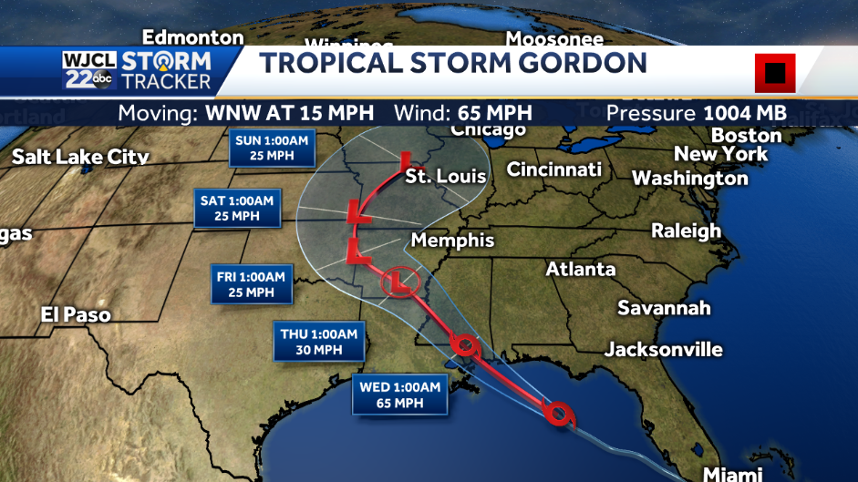 Tropical Storm Gordon to make landfall tonight
