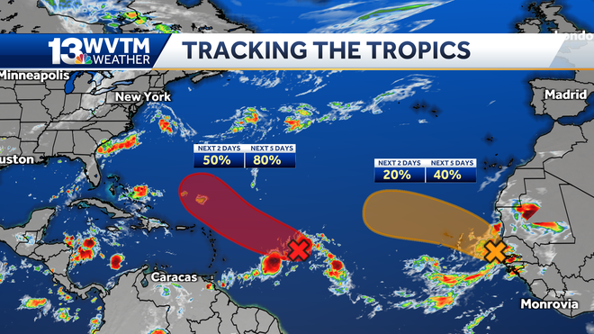 Tropical waves in the Atlantic are forecast to strengthen