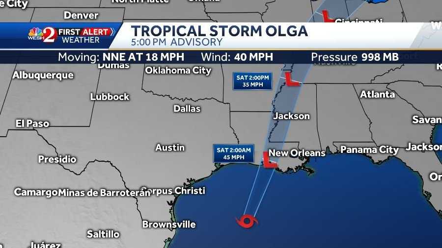 Tropical Storm Olga forms in the Gulf of Mexico
