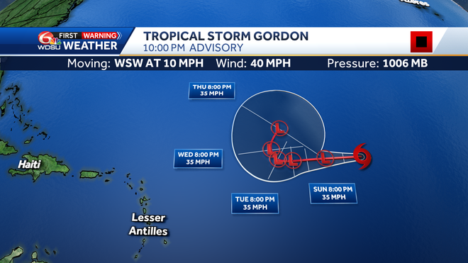 Tropical Storm Gordon forms in the Atlantic Ocean