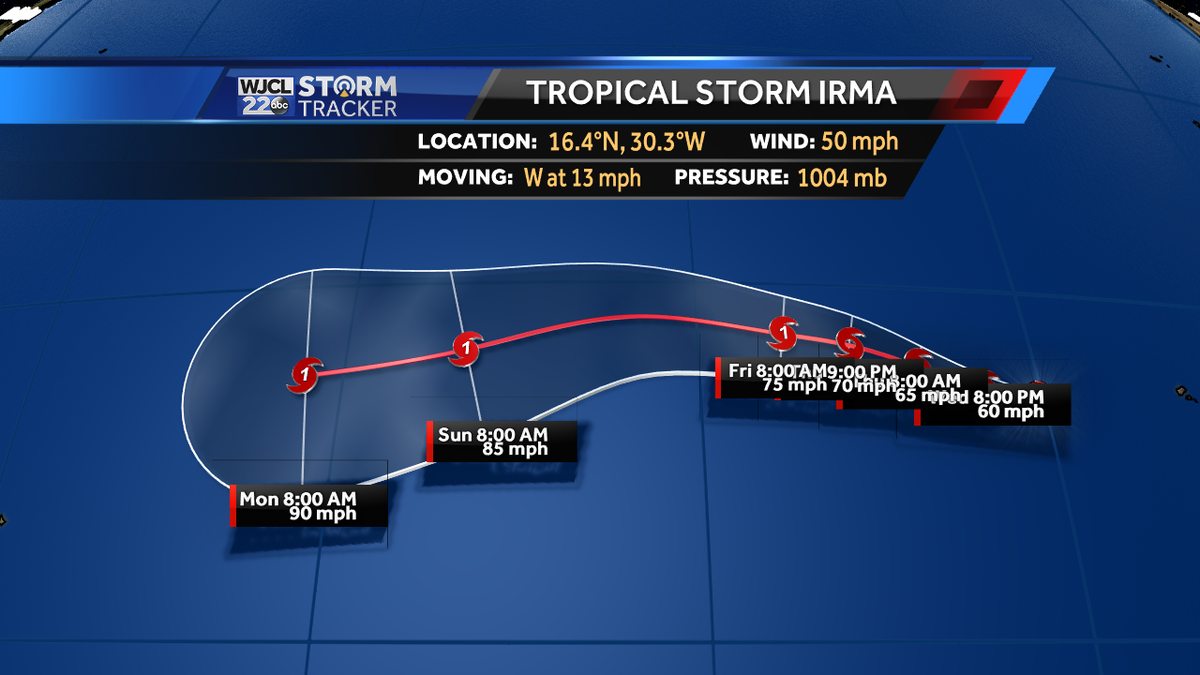 Tropical Storm Irma forms in the Atlantic