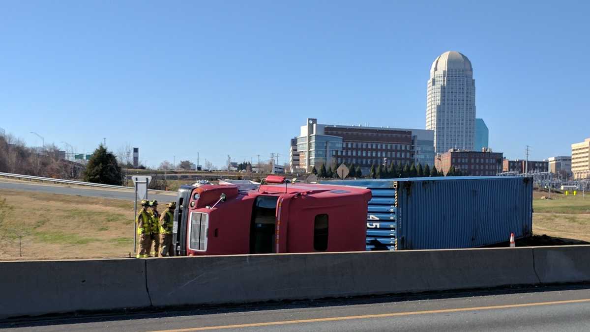 Overturned Tractor Trailer Closes Traffic Ramp Causes Delays