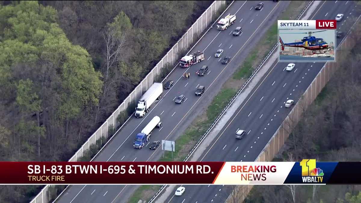 Truck fire causes major backups on SB I-83 near I-695