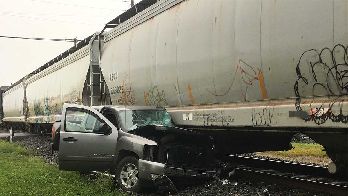 Train hits truck, closing road in Lancaster County