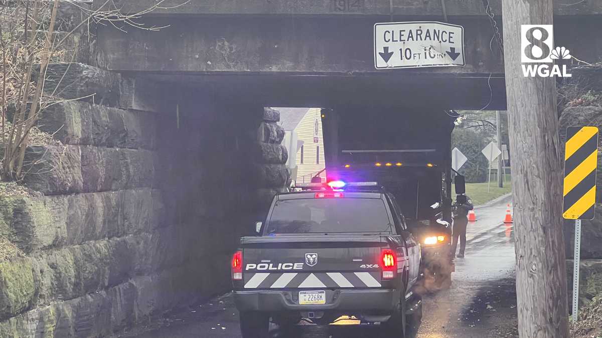 Box truck hits bridge in Mount Joy, Pa.