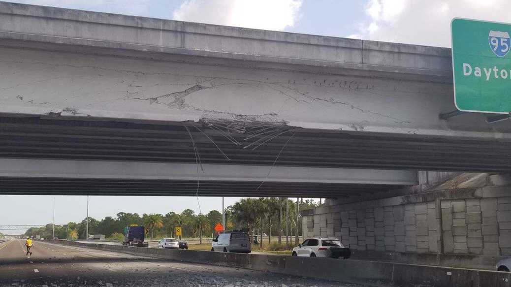Northbound I-95 temporarily closed in Cocoa after truck hits overpass