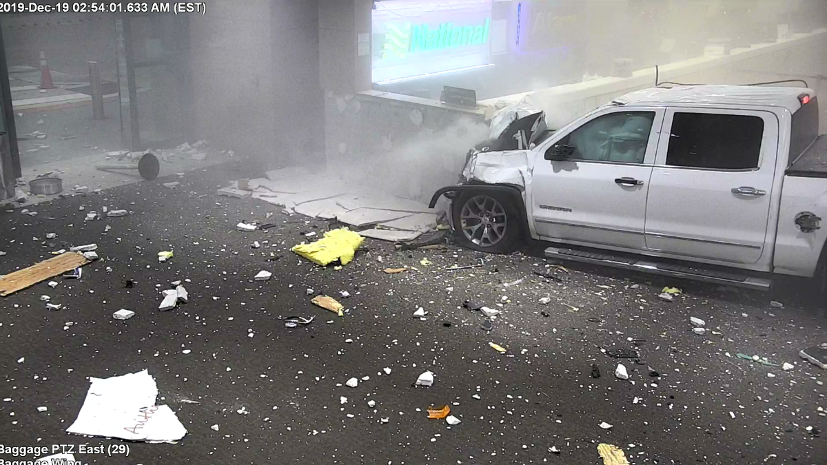 Truck slams into Sarasota-Brandenton airport Truck slams into Sarasota-Brandenton airport