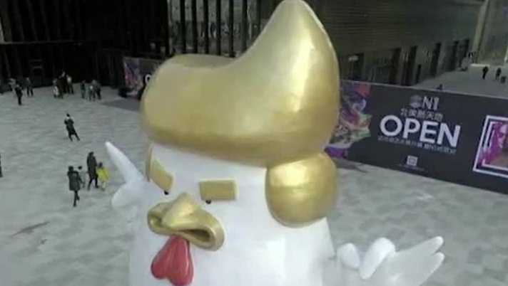 Massive rooster statue in China looks like Donald Trump