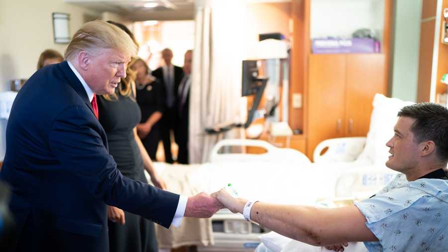 PHOTOS: President Trump visits victims, first responders in wake of ...