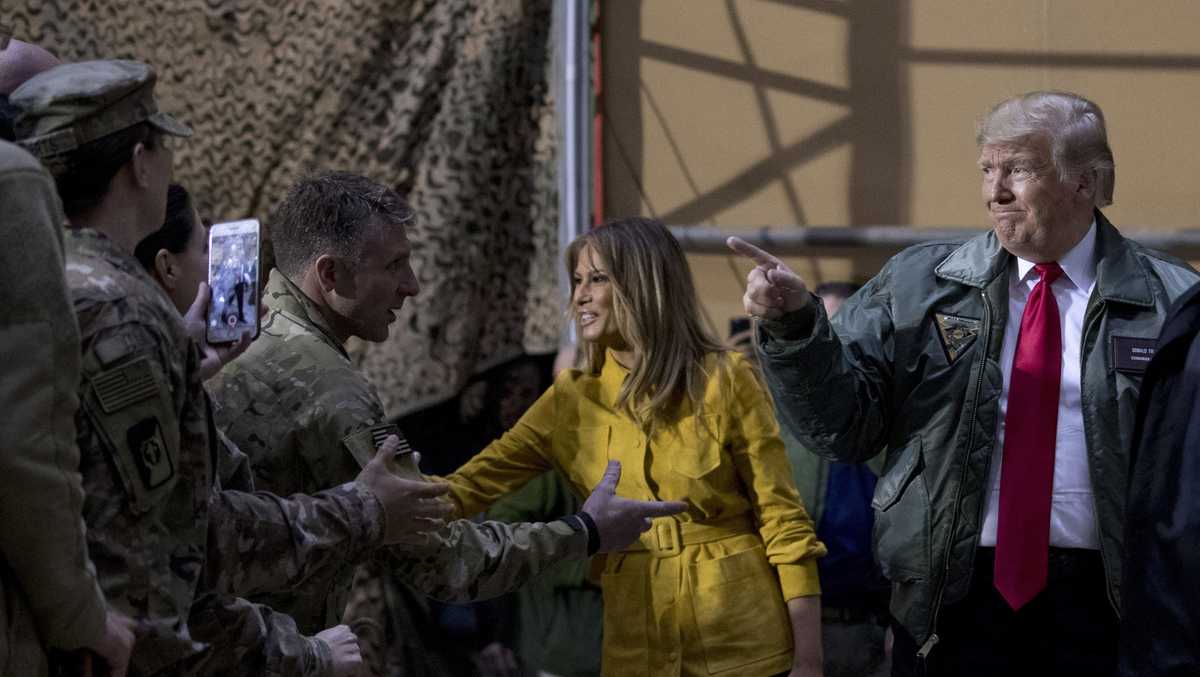 President, First Lady make surprise trip to Iraq to visit troops