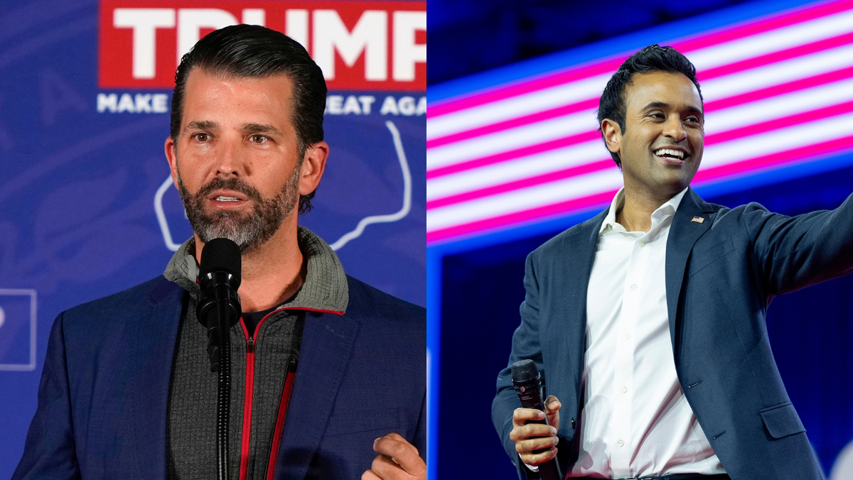 Donald Trump Jr., Vivek Ramaswamy campaign for Bernie Moreno in US ...