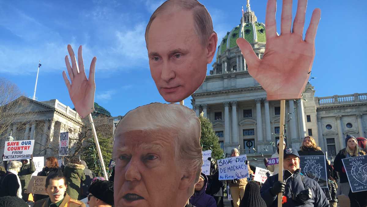 Trump protesters rally on Capitol steps as electoral college convenes