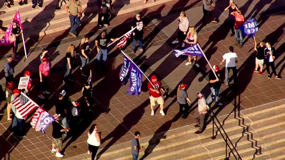 People rally in Oklahoma City to show support for President Donald Trump
