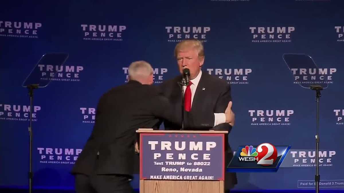 Donald Trump rushed off stage during campaign rally