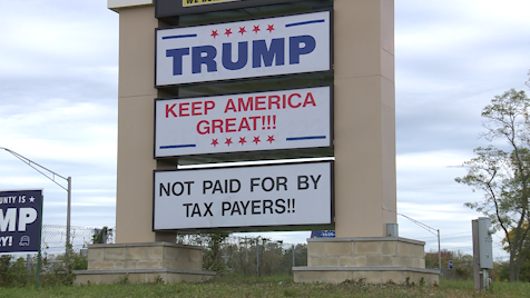 Controversial Trump sign along I-275 removed, other signs going up