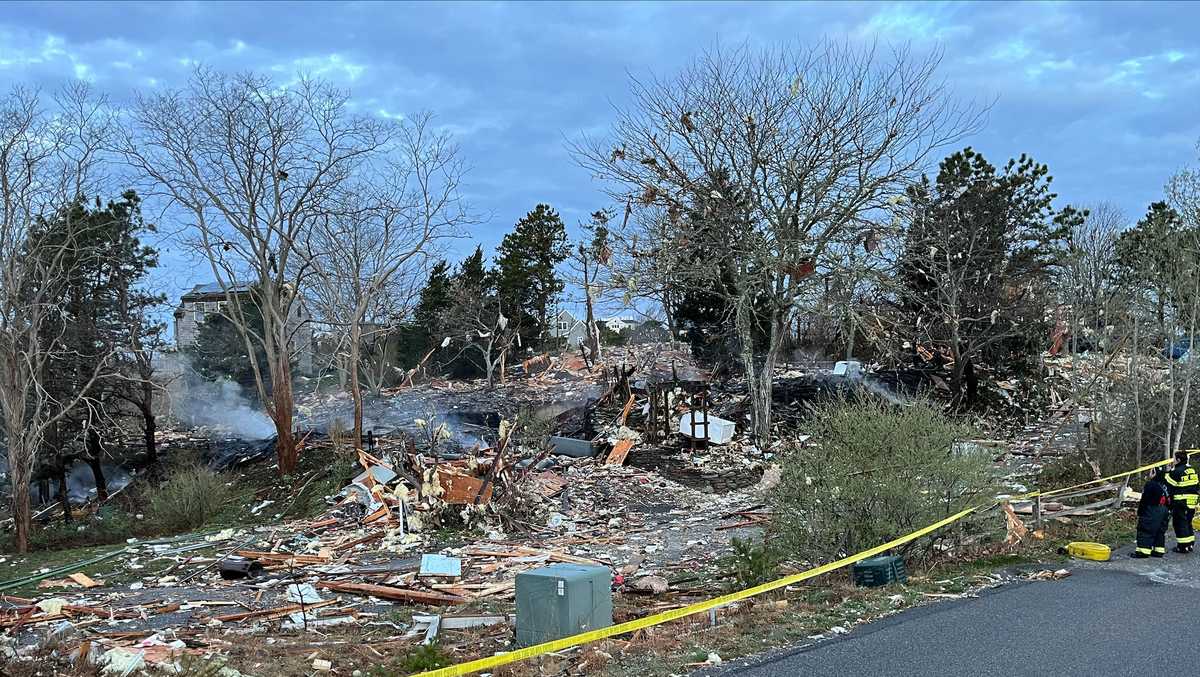 House explodes in Truro, Massachusetts, on Cape Cod, sparking massive fire