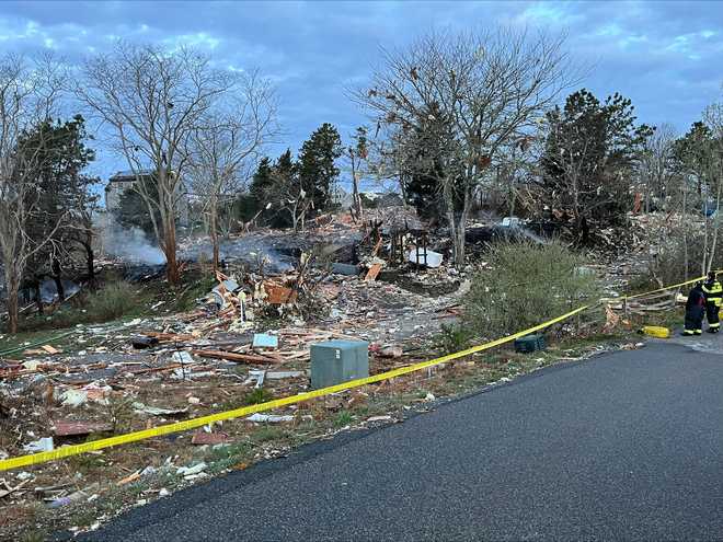 House explodes in Truro, Massachusetts, on Cape Cod, sparking massive fire