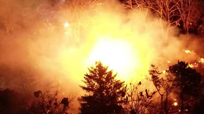 House explodes in Truro, Massachusetts, on Cape Cod, sparking massive fire