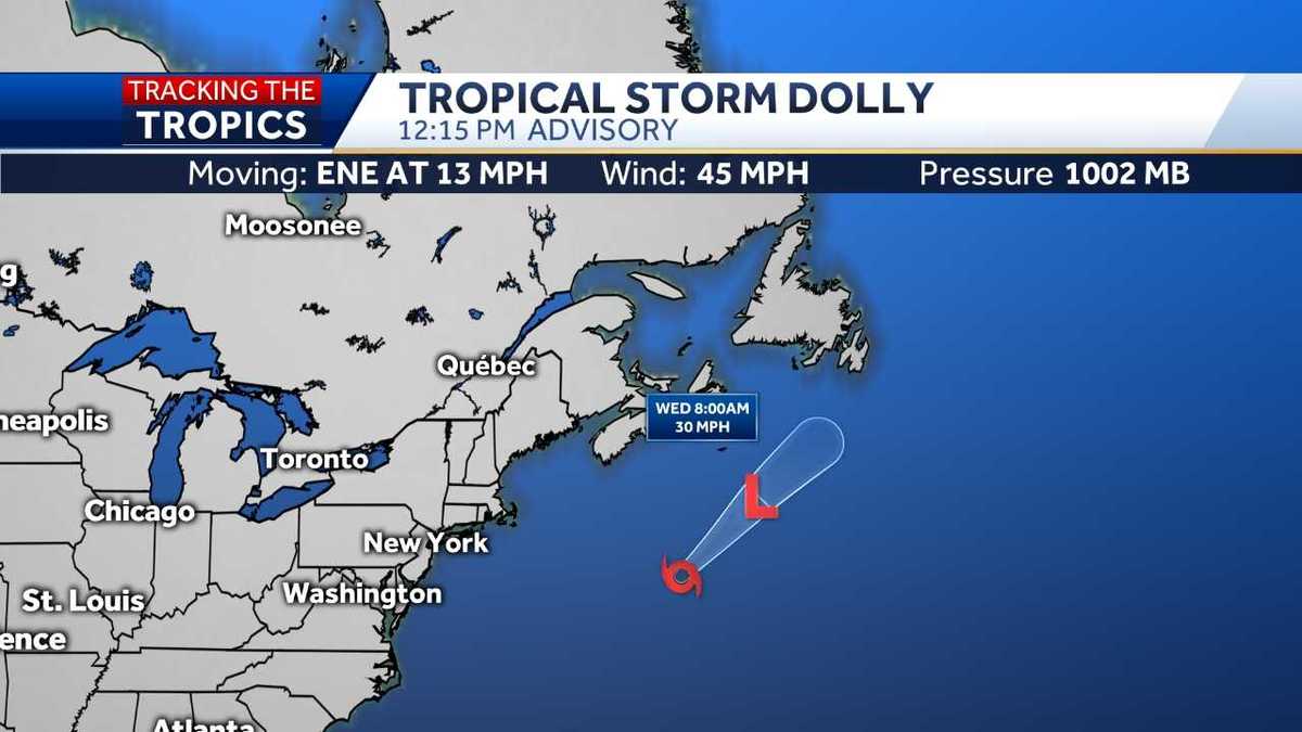 Tropical Storm Dolly forms in the northern Atlantic Ocean