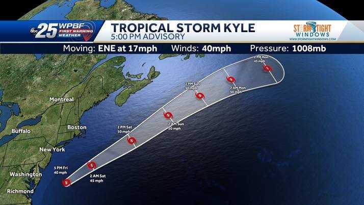 Tropical Storm Kyle forms in the Atlantic