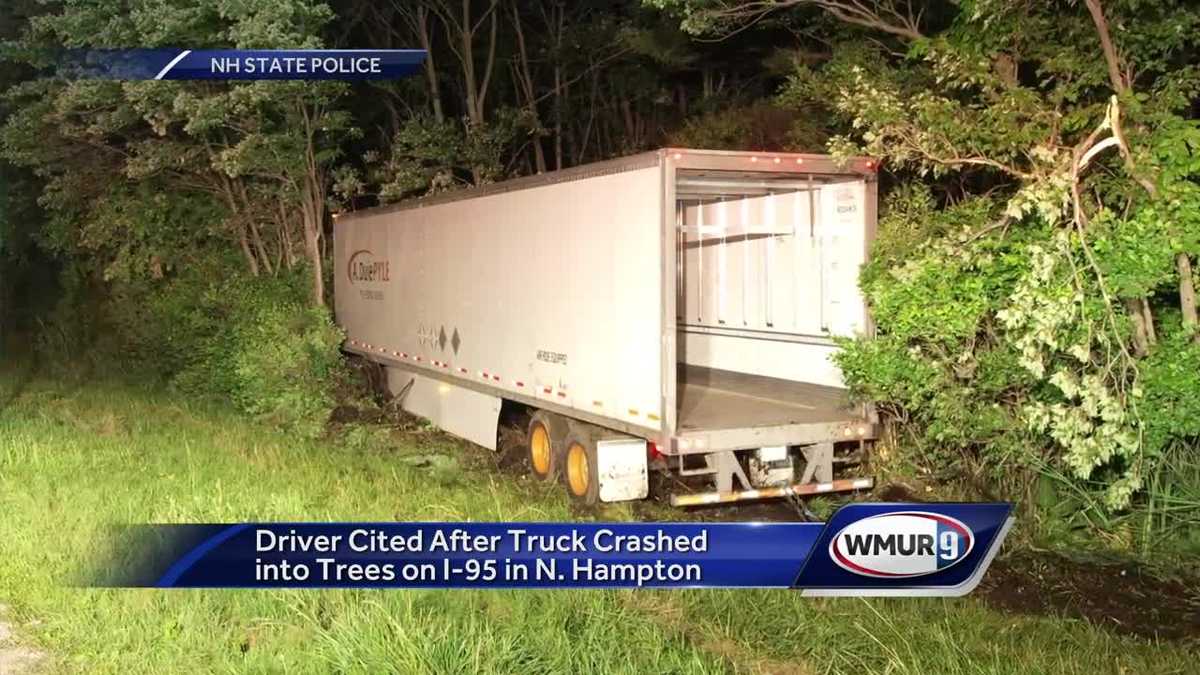 Driver cited after truck crashed into trees on I-95